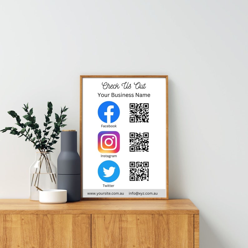 Social Media QR Code Sign Template Printable Retail Business - Etsy ...