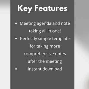 Meeting Notes PDF, Meeting Agenda Template Excel - Etsy