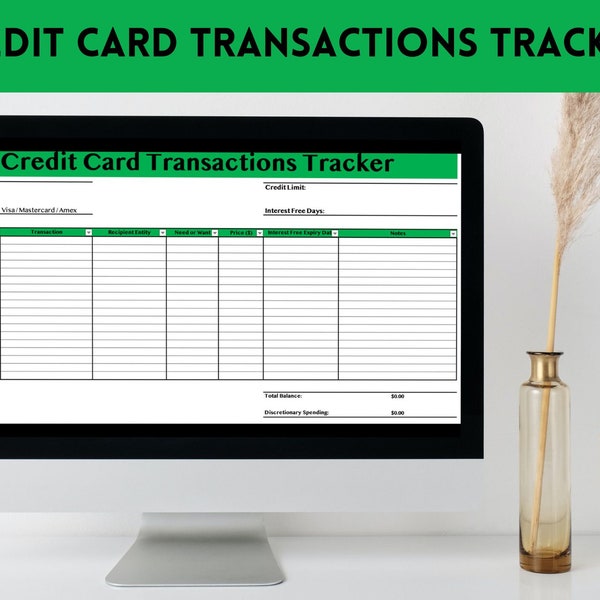 Credit Card Spending Tracker - Etsy