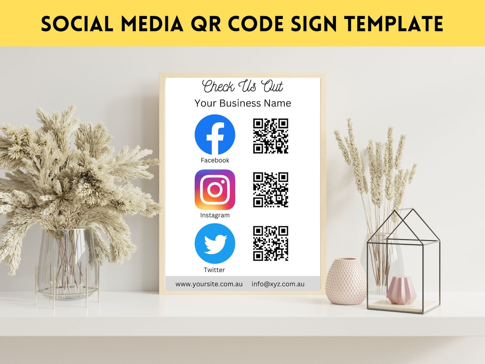 Social Media QR Code Sign Template Printable Retail Business - Etsy ...