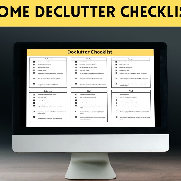 Declutter Checklist - Etsy