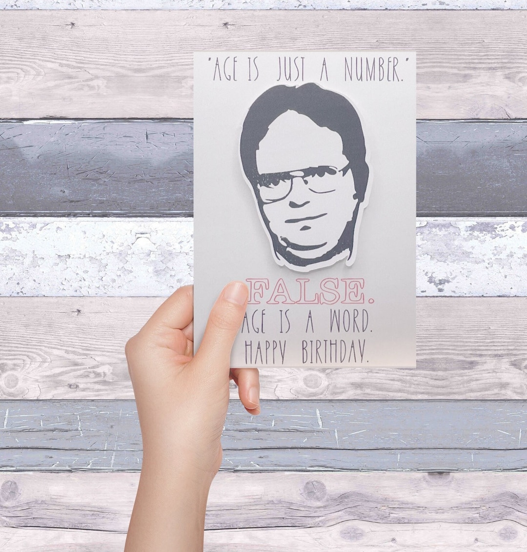 Handmade Birthday Card dwight Age is Just a Number - Etsy