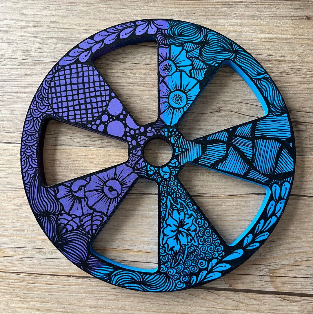 Zentangle Wheel Painting - Etsy