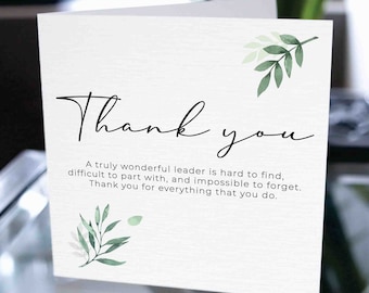 Leader Thank You Card, Thank You Card for Boss, Leader Appreciation Card, Chief Thank You Card ...