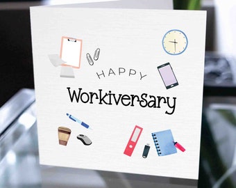Happy Workiversary Cards Only Postcard Style Cards Work Anniversary ...