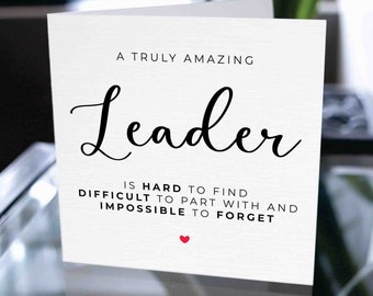 Thank You Card for Boss, Leader Appreciation Card, Printable Leader Thank You Card, Chief Thank ...