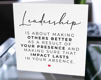 Printable Leader Thank You Card, Thank You Card for Boss, Leader ...