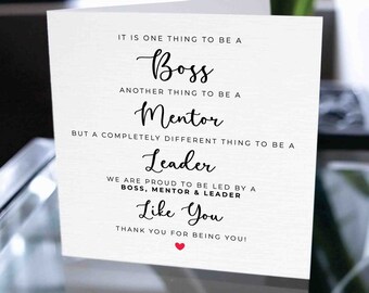 Printable Leader Thank You Card, Thank You Card for Boss, Leader ...