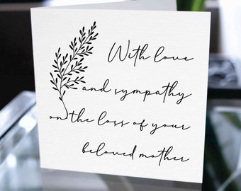 Love and Sympathy Card, Deepest Sympathy Card, Sympathy Loss of Mother Card, Condolence Card ...