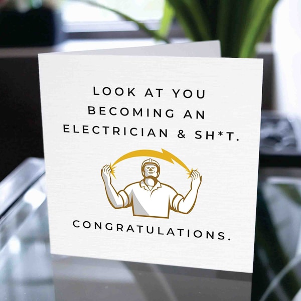 Funny Electrician Card - Etsy