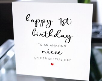 Happy 1st Birthday Card for Niece, Personalized Name, Niece Birthday 1 ...