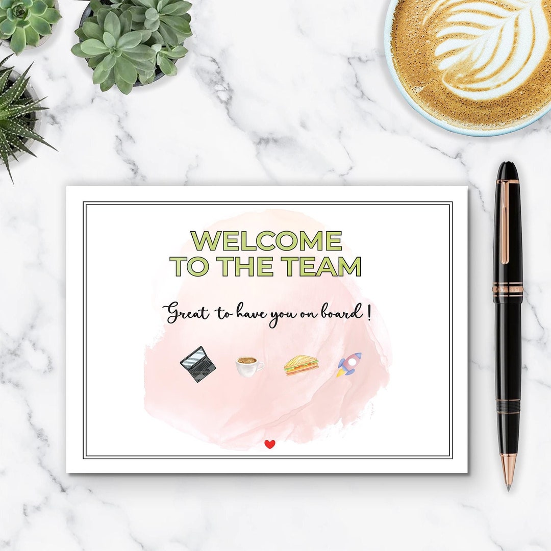 Welcome to the Team Card, Corporate Welcome Card, Welcome Card for Team ...