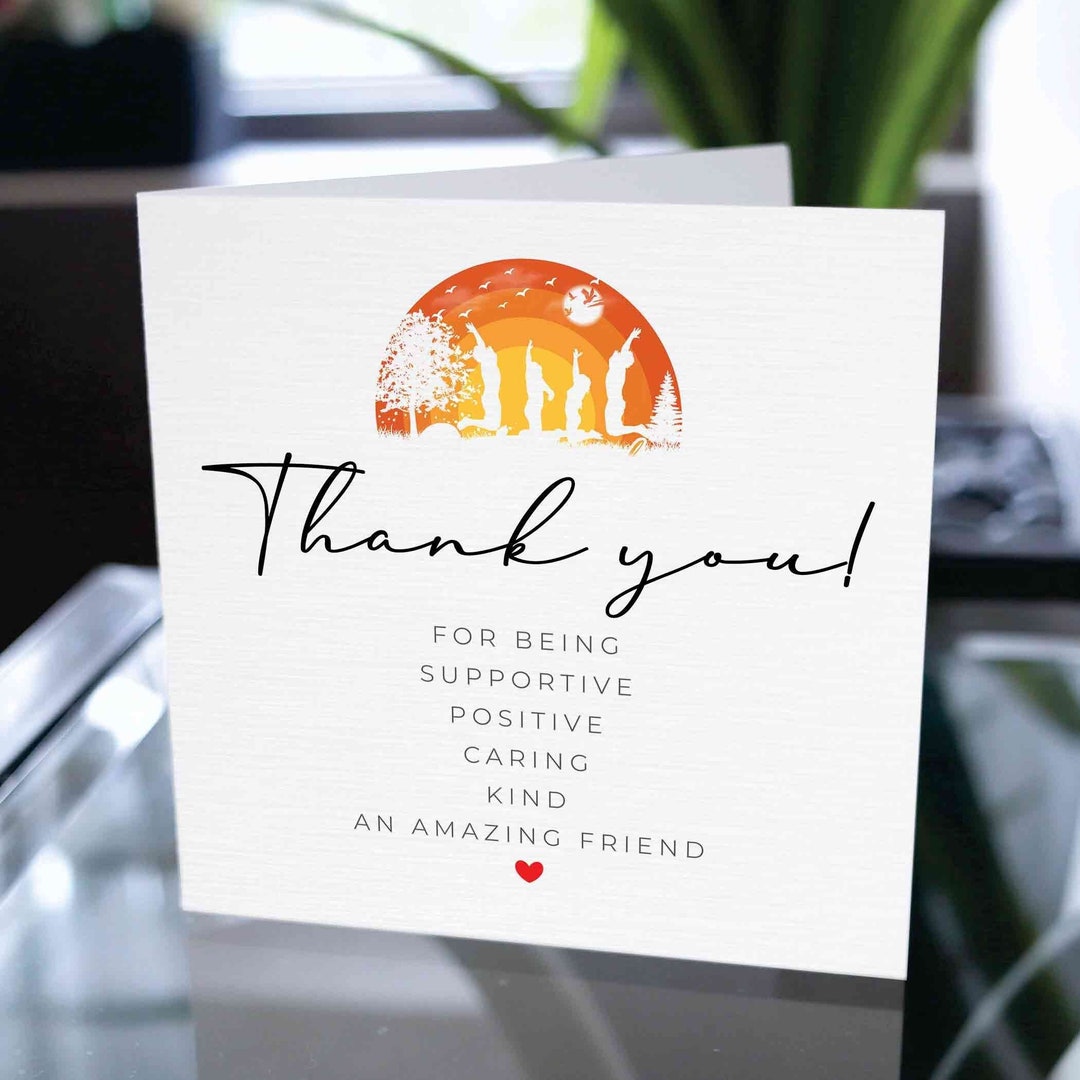 Thank You Card, Thank You Card for Friend, Friend Appreciation Card ...