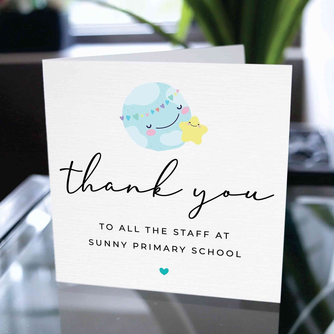 Custom Thank You to Staff Card, Teacher Thank You Card, Thank You Card ...