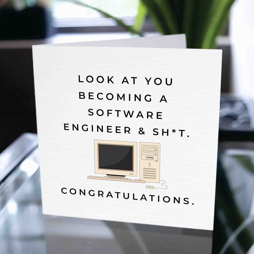 Funny Software Engineer Graduation Card, Graduation Greeting Card ...