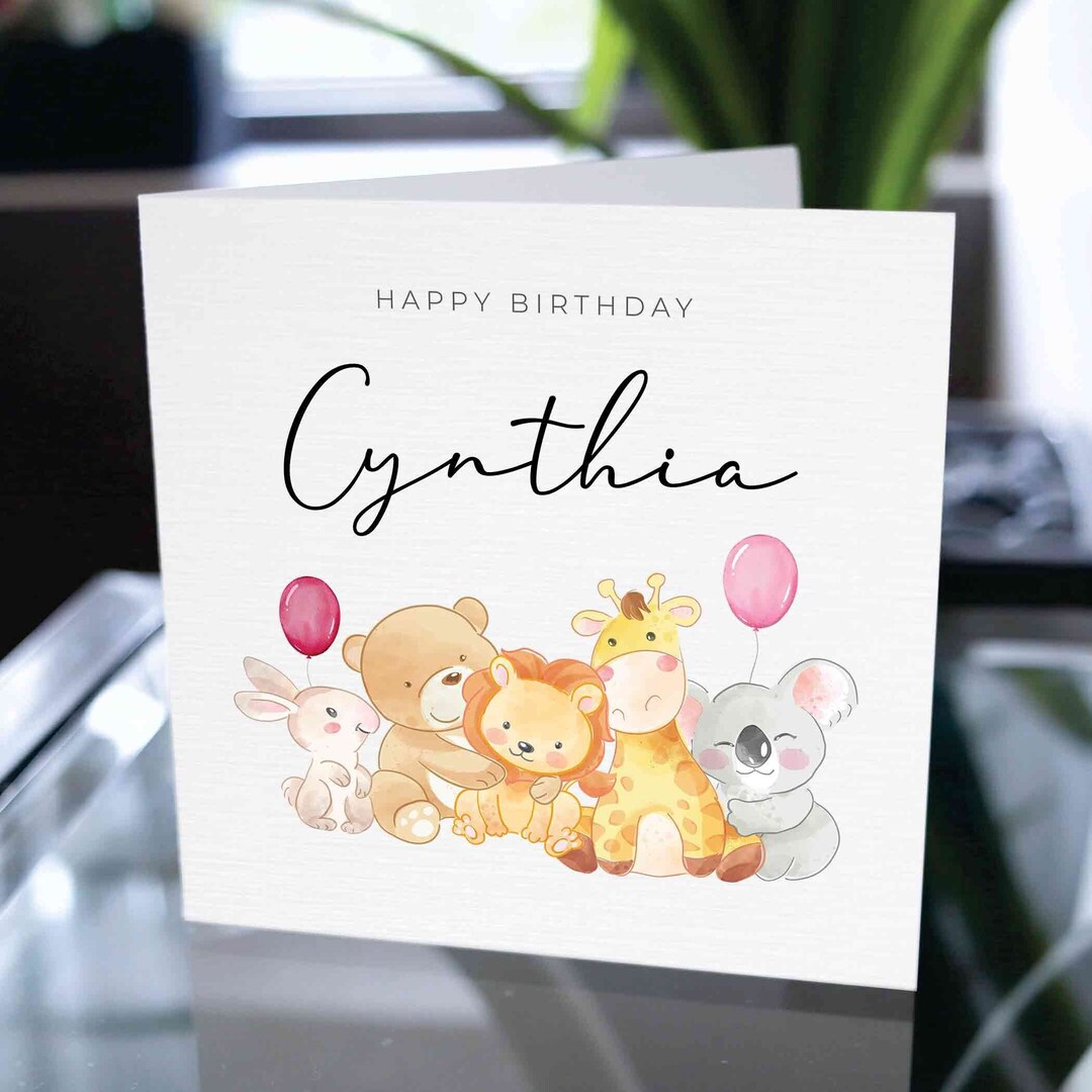 Birthday Card for Kids, Happy Birthday Card for Girl, Customized Happy ...