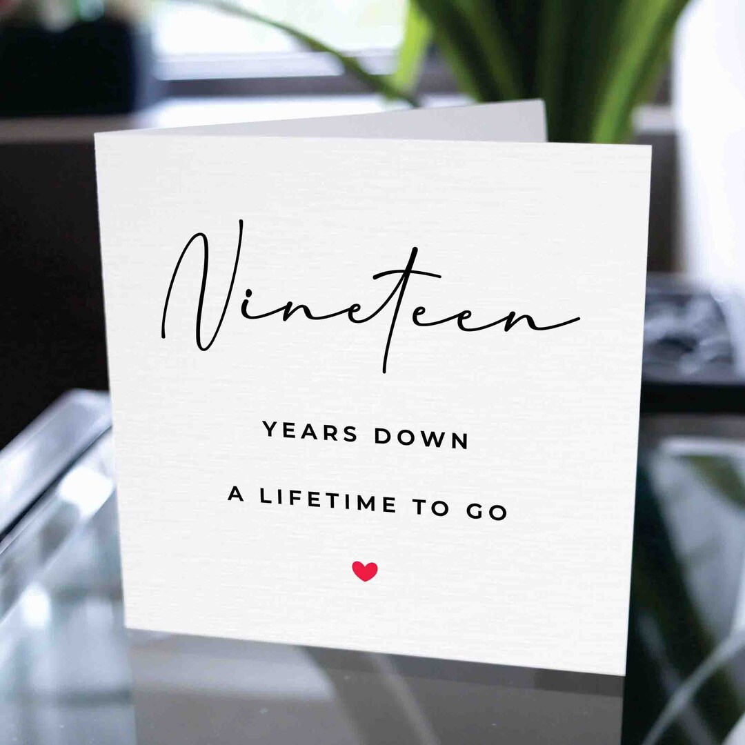 19th Anniversary Card, Nineteen Years Down Forever to Go, 19th ...