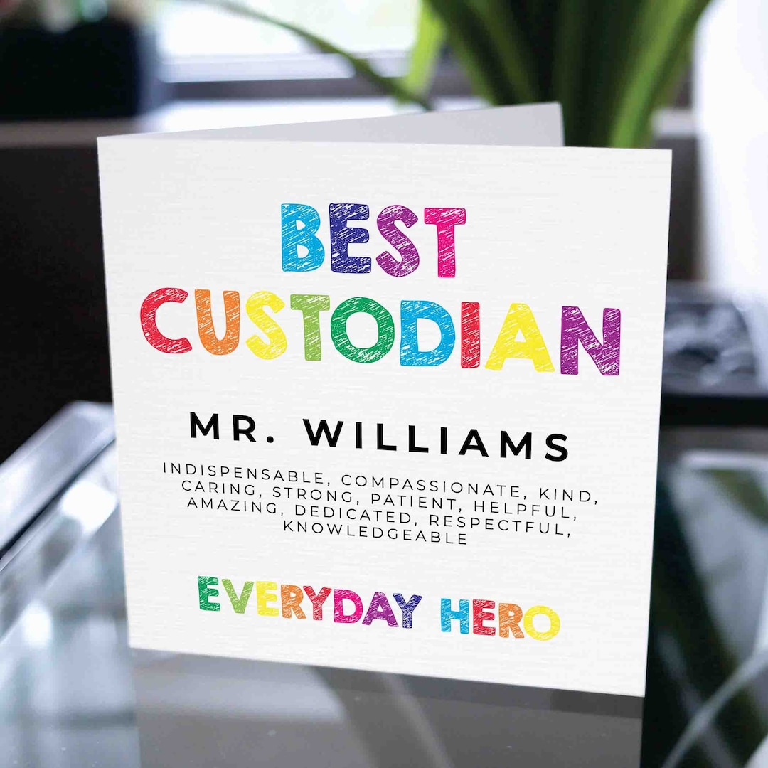 Custodian Thank You Card, Thank You Card for Custodian, Custodian ...