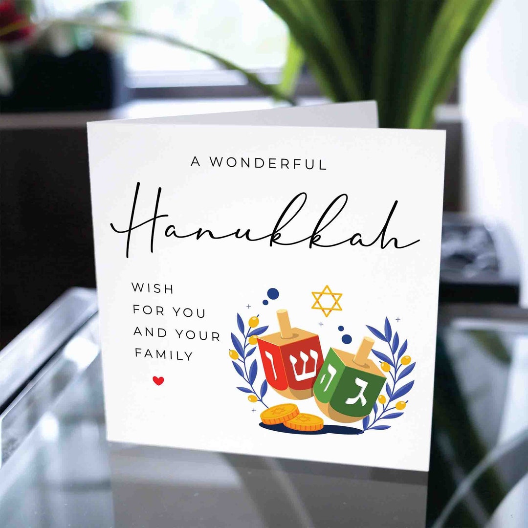 Happy Hanukkah Card, Hanukkah Card for Friend, Hanukkah Card for Family ...