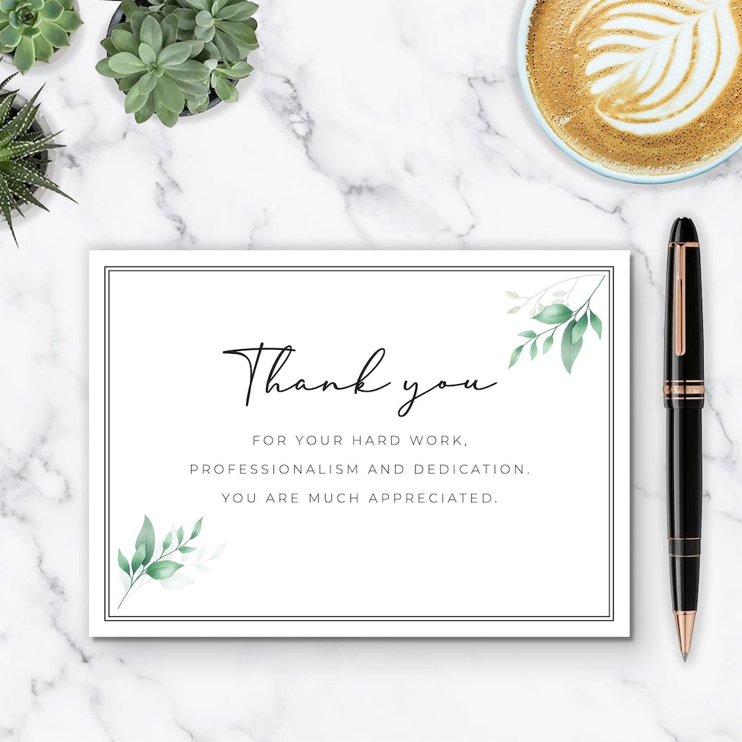 Corporate Thank You Card, Thank You Card for Team, Employee ...