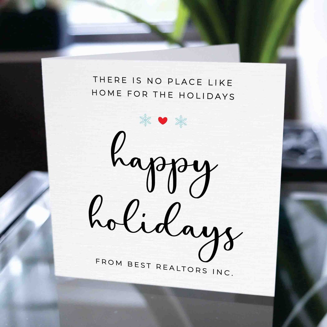 Custom Happy Holidays Real Estate Card, Realtor Card, Real Estate ...