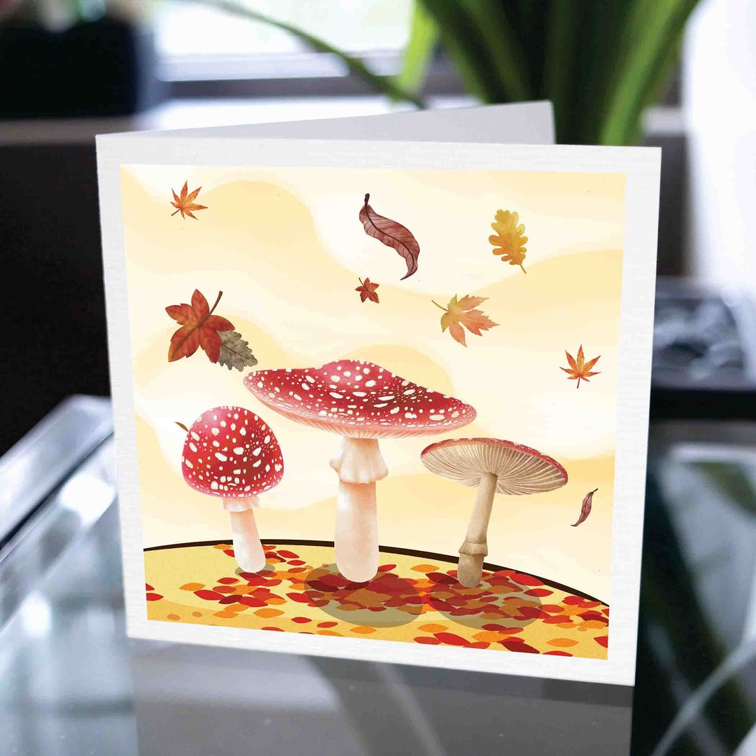 Happy Birthday Mushroom Card Birthday Card Birthday Gift - Etsy