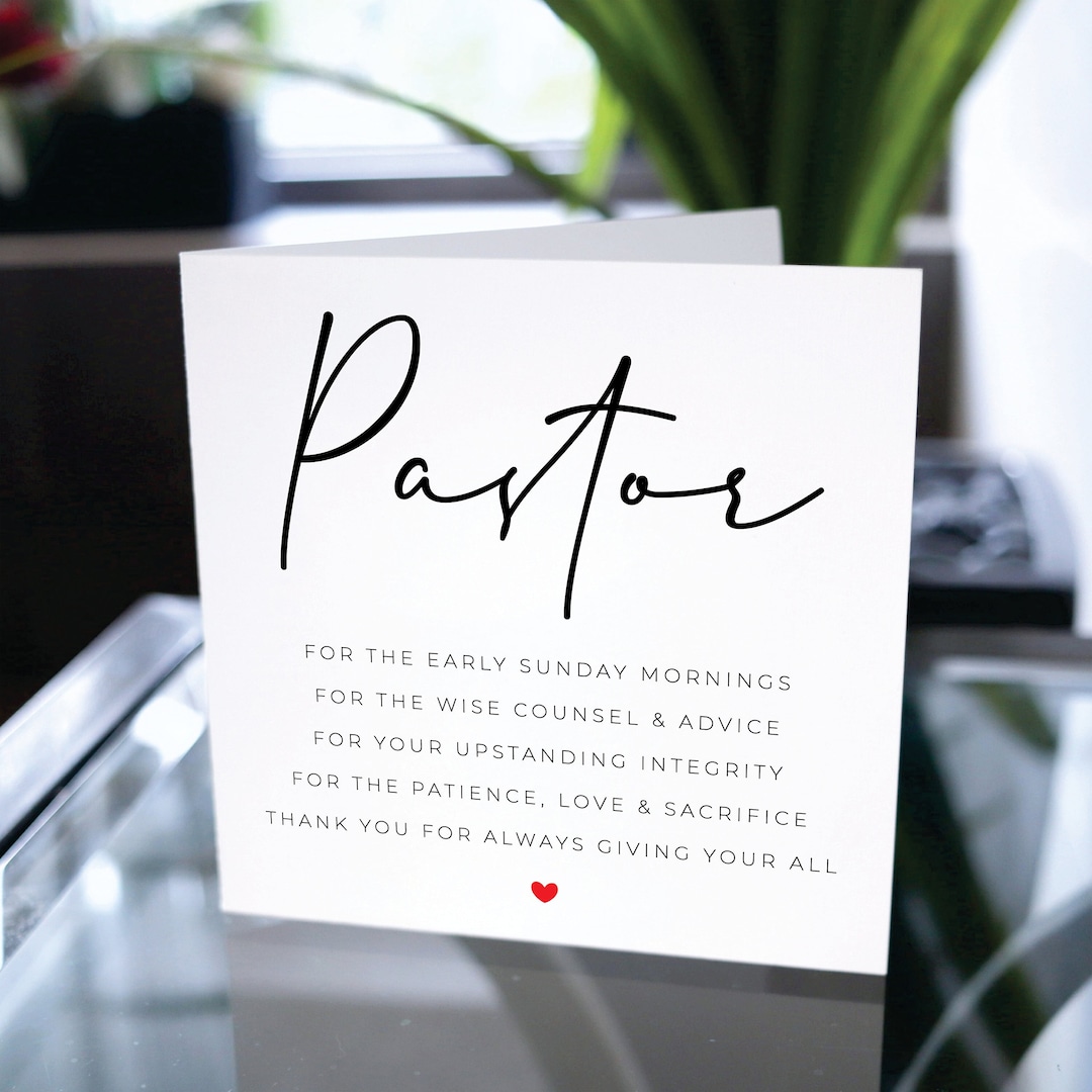 Thank You Pastor Card, Thank You Priest Card, Congratulations Pastor ...