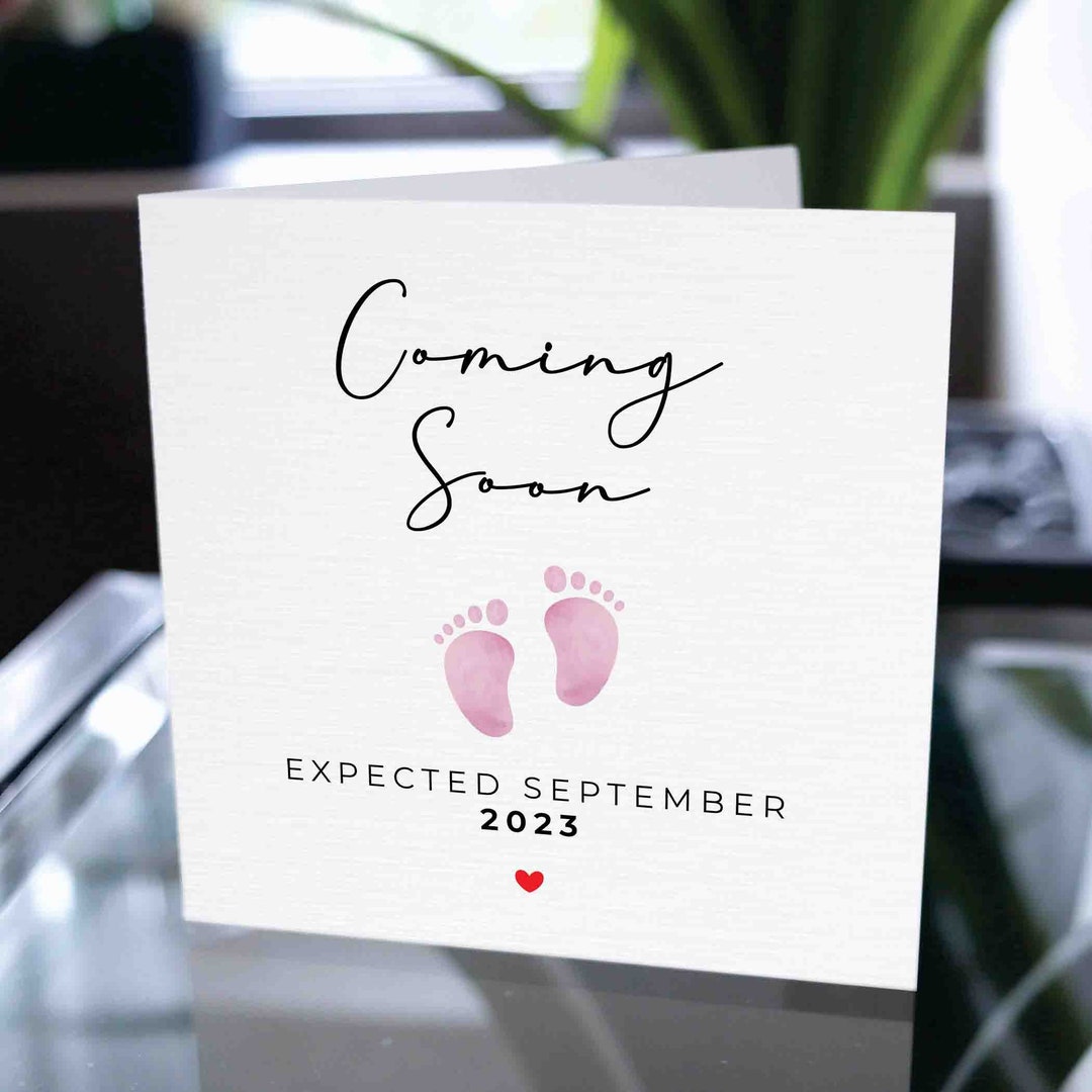 Coming Soon Baby Girl Card, New Baby Card, Baby Girl Card, Baby Shower ...