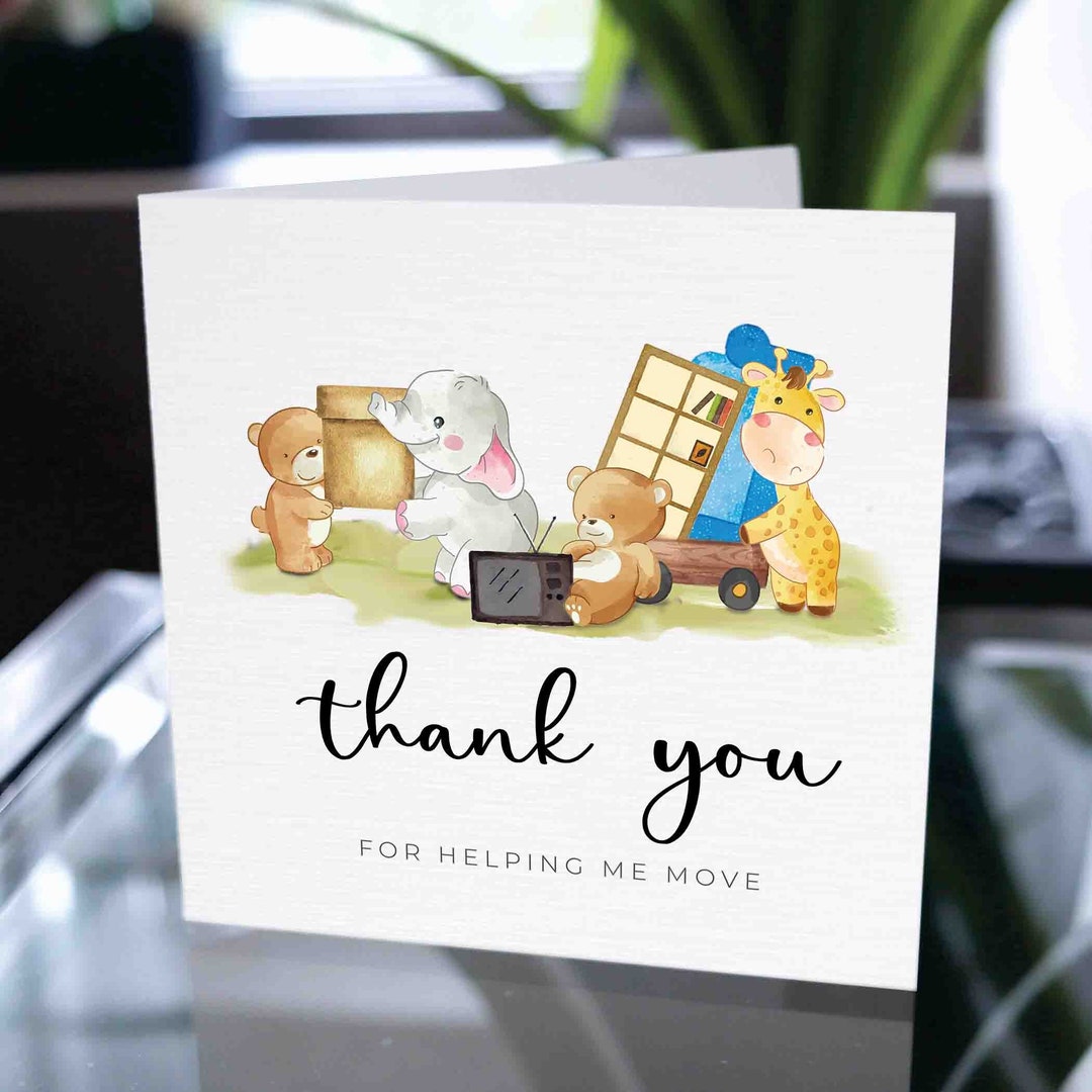 Thank You for Helping Me Move Card, Thank You for Helping Me Move Bear ...