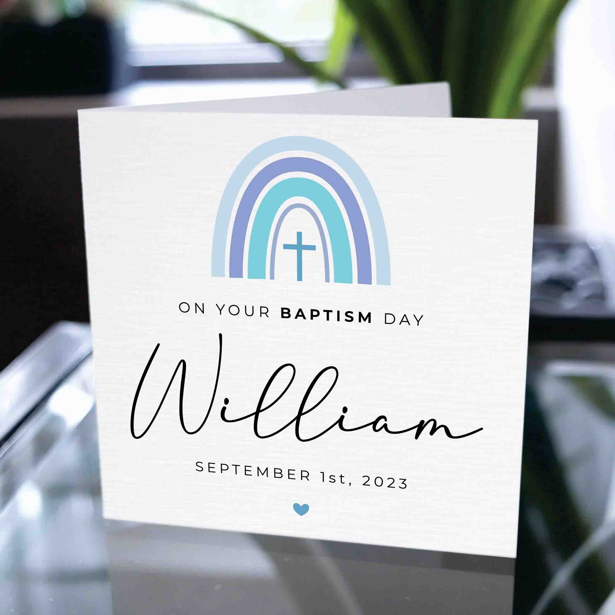 Personalized Baptism Cards Personalised Floral Bunny Christening Card