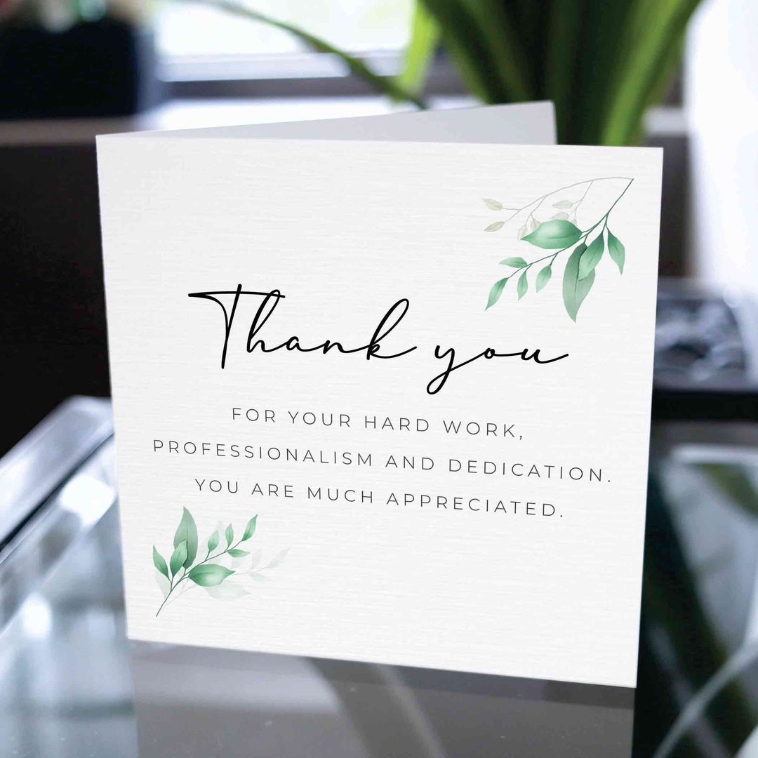 Corporate Thank You Card, Thank You Card for Team, Employee ...