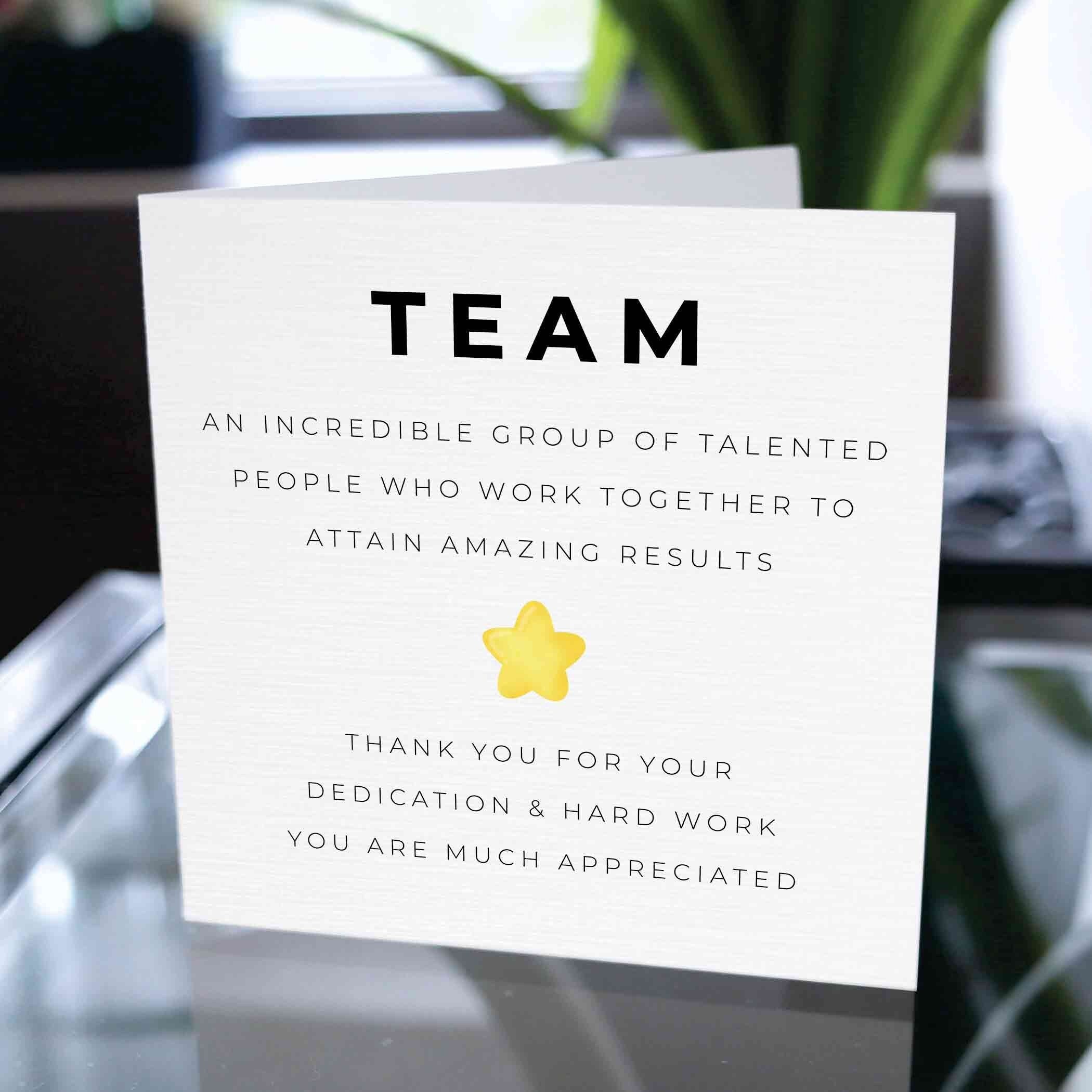 Corporate Thank You Card Thank You Card for Team Employee - Etsy Canada