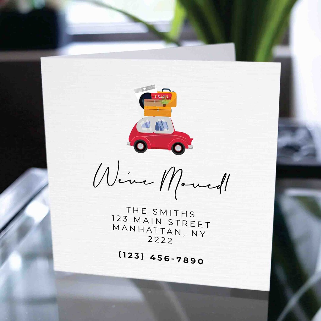 Custom Moving Announcement Cards, Change of Address Cards, Contact ...