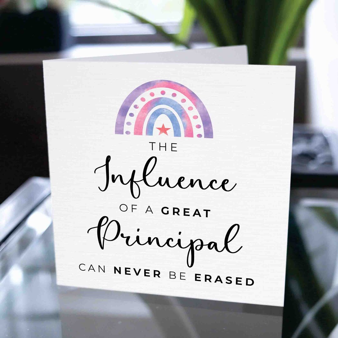 Principal Gift Card, Thank You Card for Principal, Principal ...