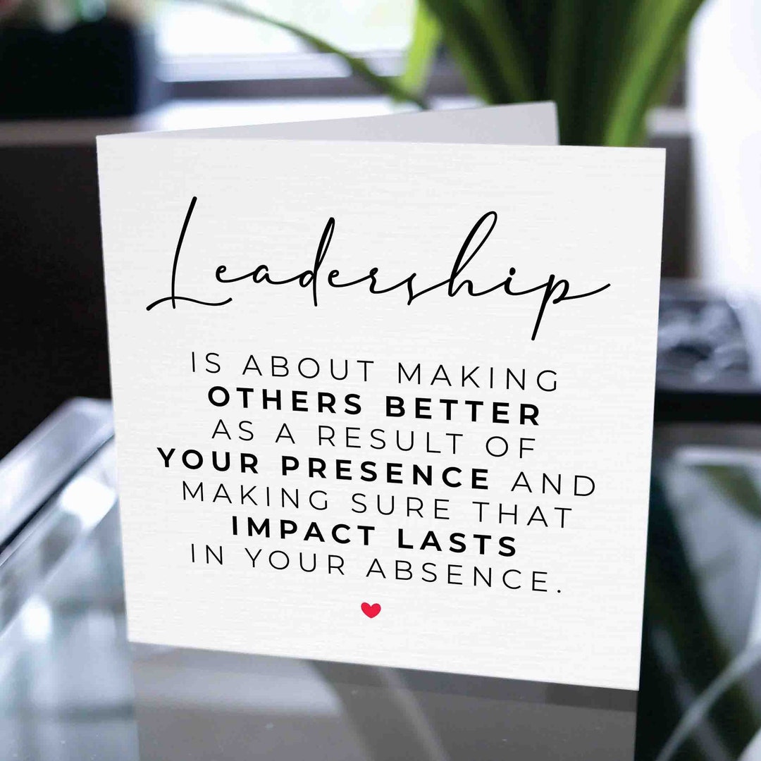 Leader Thank You Card, Thank You Card for Boss, Leader Appreciation ...