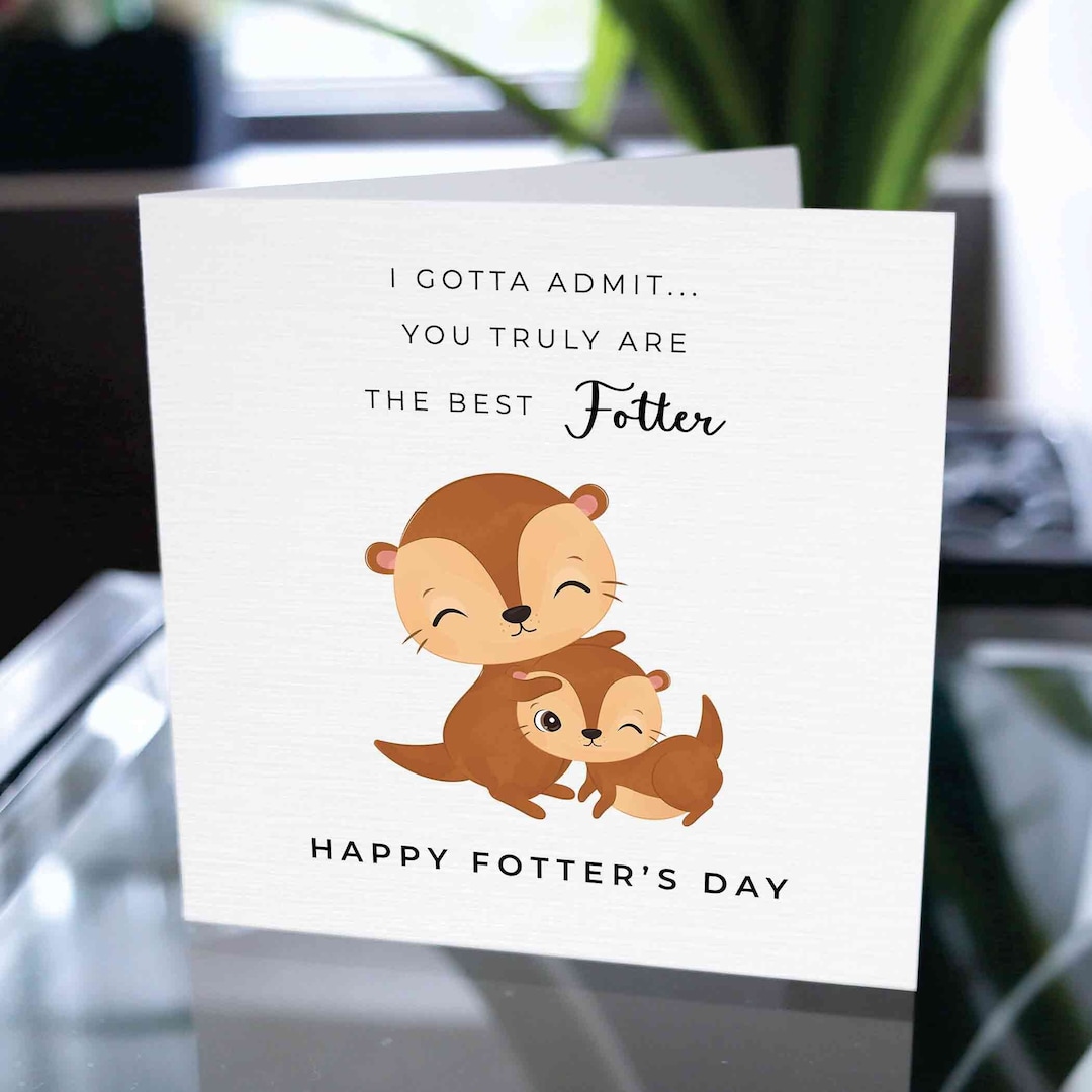 Happy Father's Day Otter Card, Cute Father's Day Card, Father's Day ...