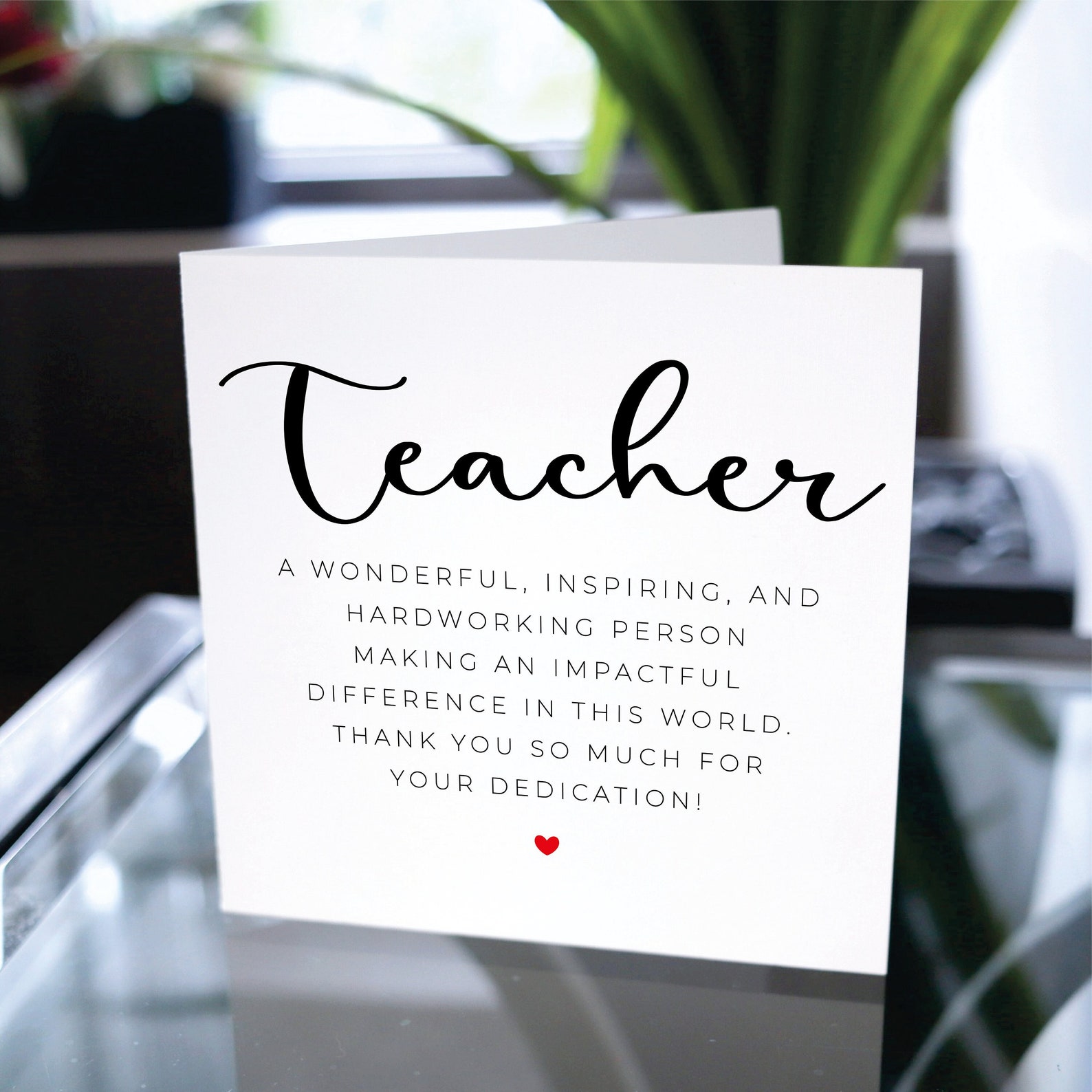 Teacher Thank You Card, Thank You Card for Educator, Teacher ...