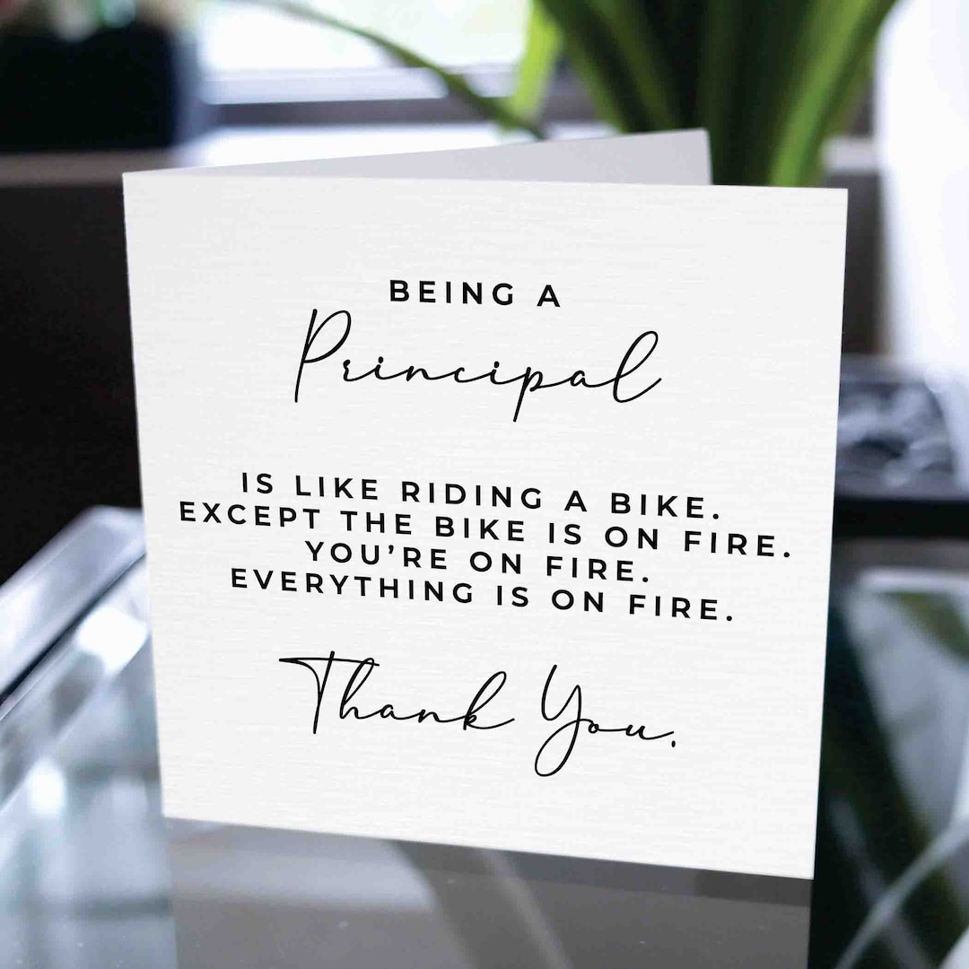 Principal Thank You Card, Thank You Card for Principal, Principal ...