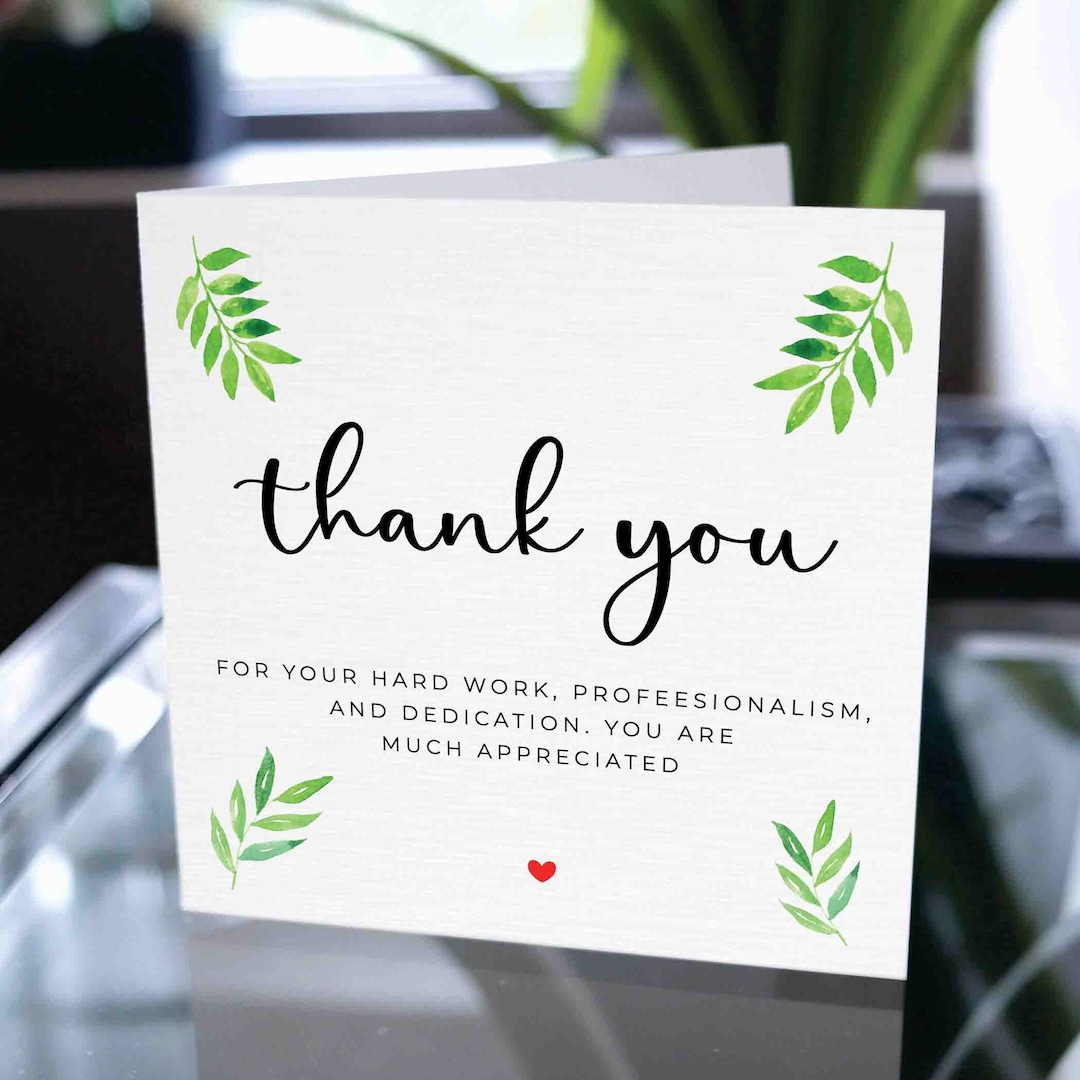 Corporate Thank You Card, Thank You Card for Team, Employee ...