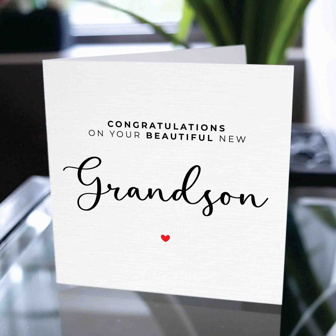 New Grandson Card, Grandparents Card, New Baby Boy Card ...