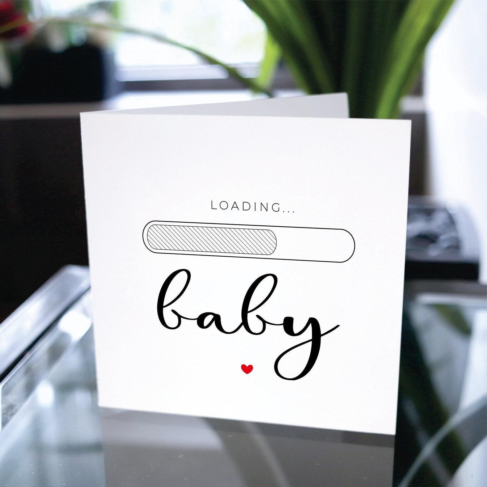 Loading... Baby Expecting Card, Pregnancy Announcement Card, Baby ...