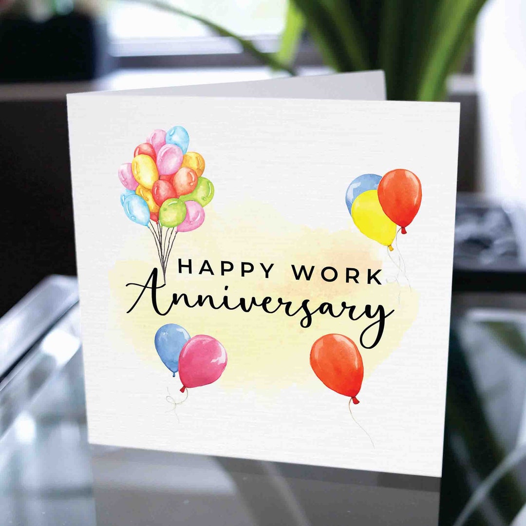 Happy Work Anniversary, Corporate Appreciation Card, Staff Appreciation Card, Employee ...