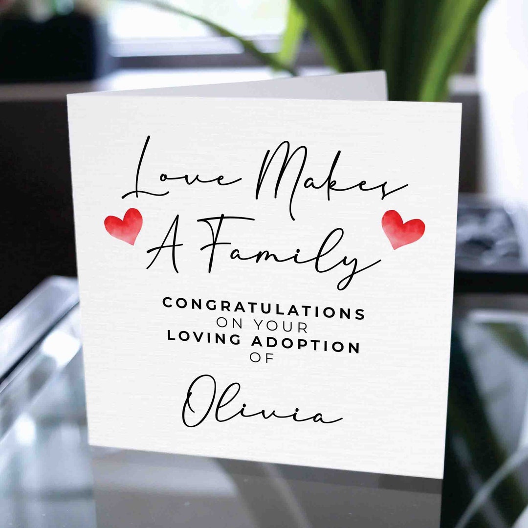 Adoption Card, Custom Adoption Card, Personalized Adoption Card, Foster ...