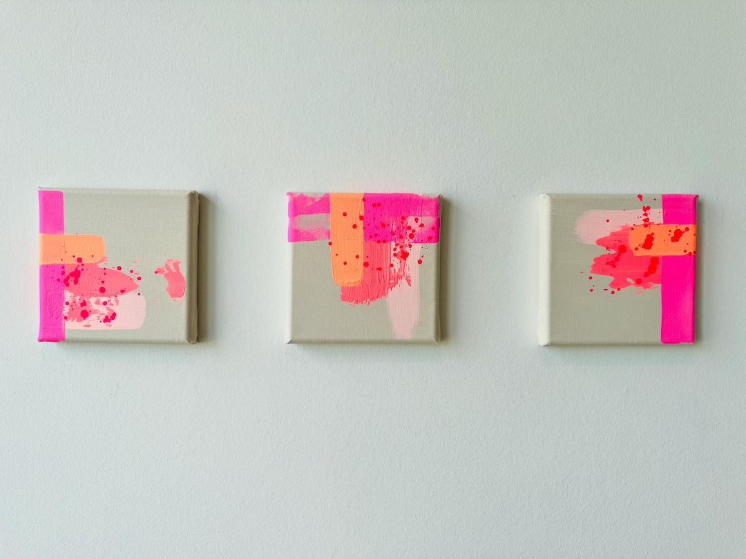 Acrylic Painting I Neon I Pink I Canvas I Modern Art I Hand Painted I ...