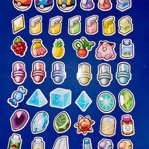Pokemon Trainer Items Sticker Set - Etsy