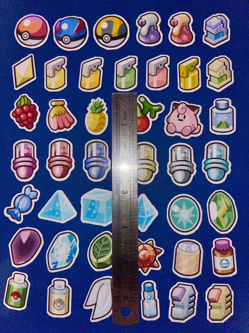 Pokemon Trainer Items Sticker Set - Etsy