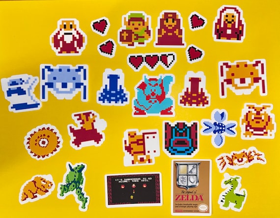 8 Bit Legend of Zelda Sticker Set - Etsy