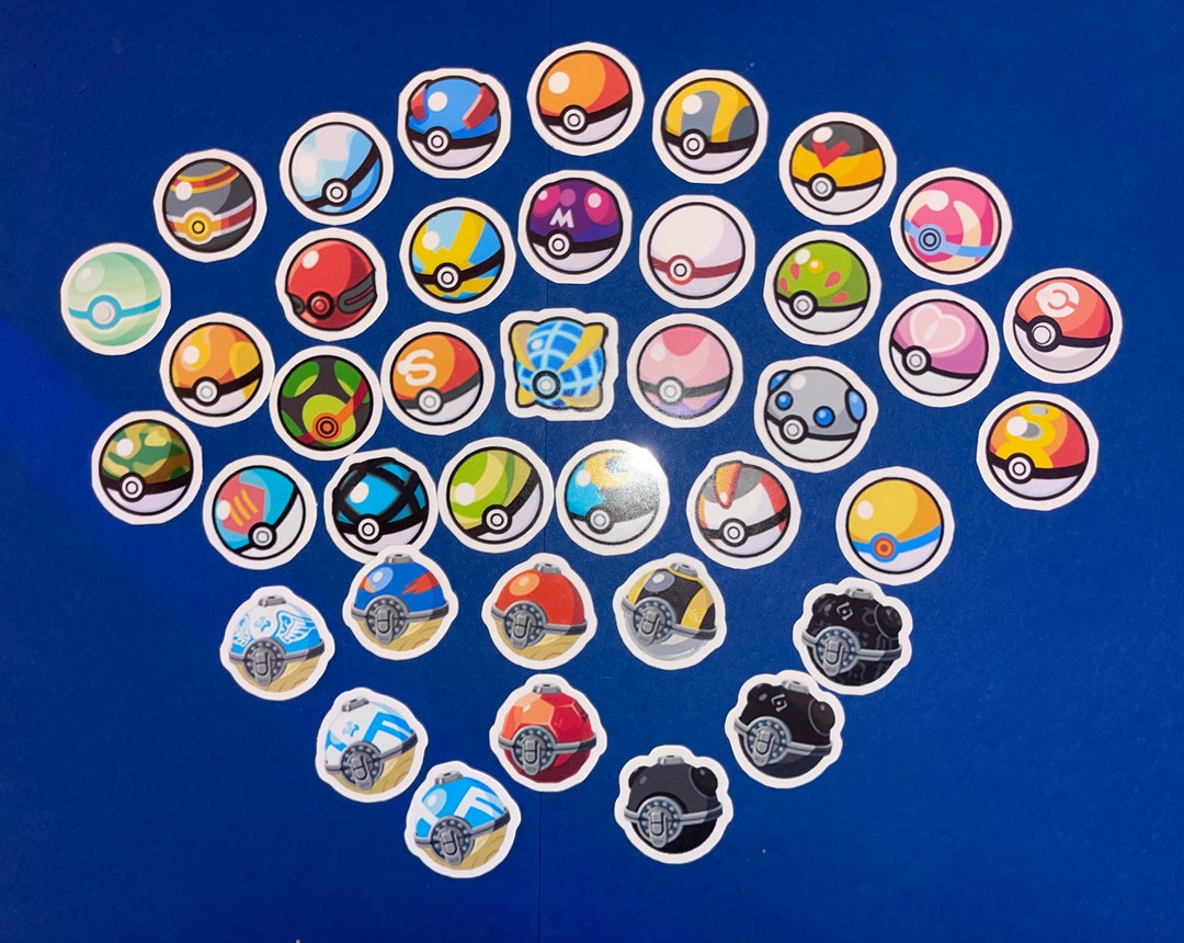 Pokeball Sticker Set - Etsy