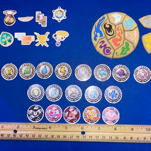 Pokemon All Gym Badges Sticker Set - Etsy