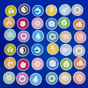 Pokemon Type Stickers - Etsy